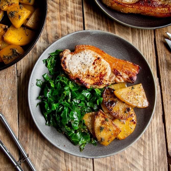 Baked swede with slow-cooked onions recipe / Riverford