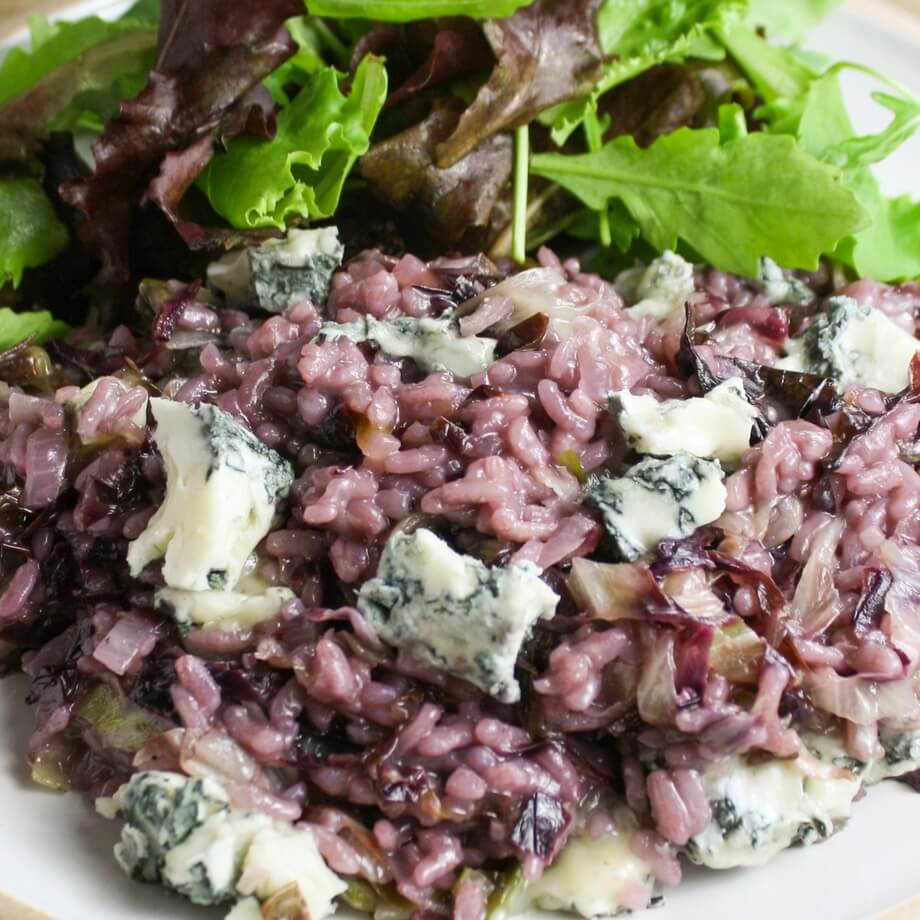 Radicchio and red wine risotto recipe / Riverford