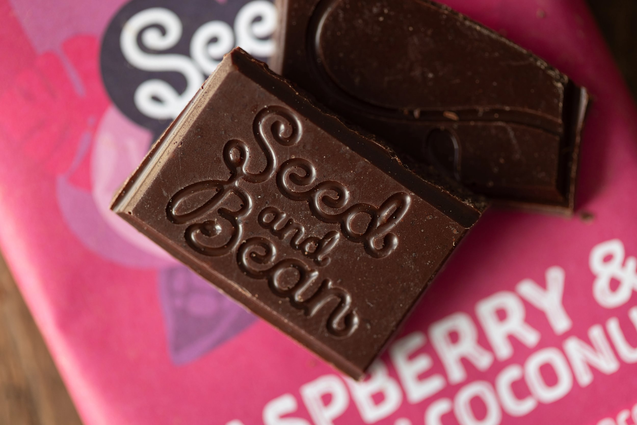 Organic Seed & Bean Raspberry & creamy coconut dark chocolate 75g ...