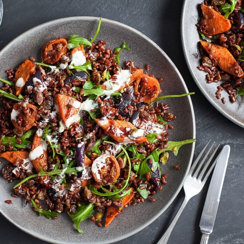 Tahini roasted cauliflower with halloumi & lentils recipe / Riverford