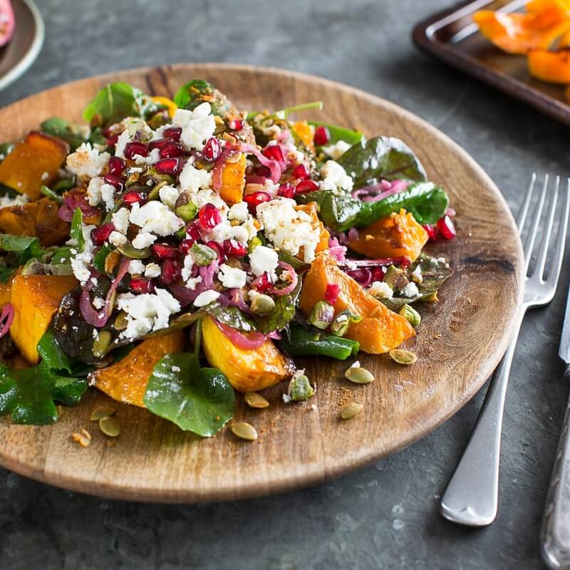 Butternut, red onion & pumpkin seed salad recipe / Riverford