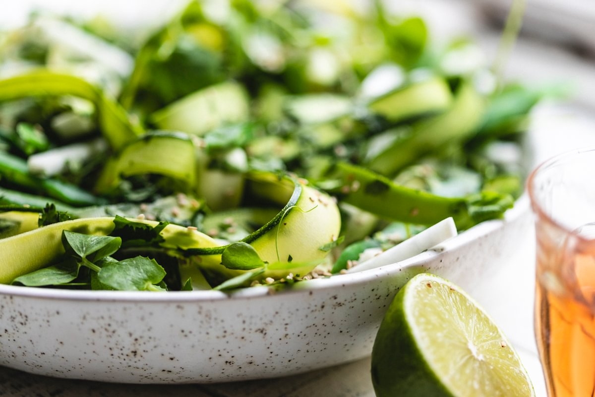 Organic Courgette, kohlrabi & miso salad kit / Riverford