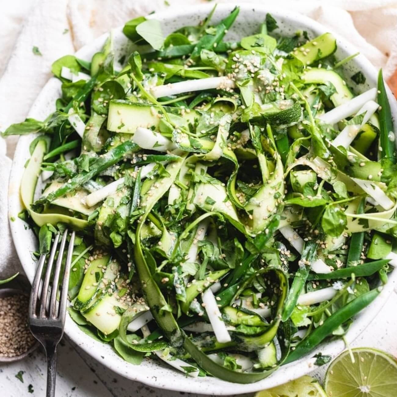 Organic Courgette, kohlrabi & miso salad kit / Riverford