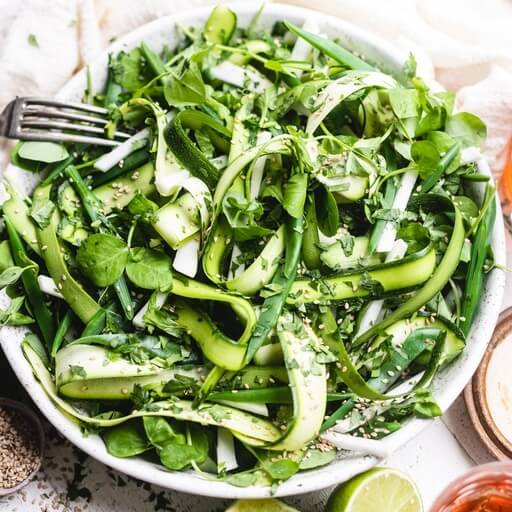 Organic Courgette, Radish & Miso Dressing Salad Kit / Riverford