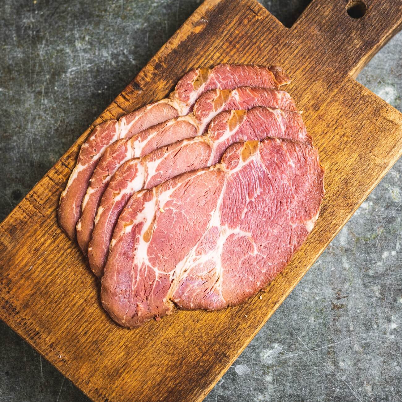 Organic Sliced ham cured in Spiced Seville Ale 125g / Riverford