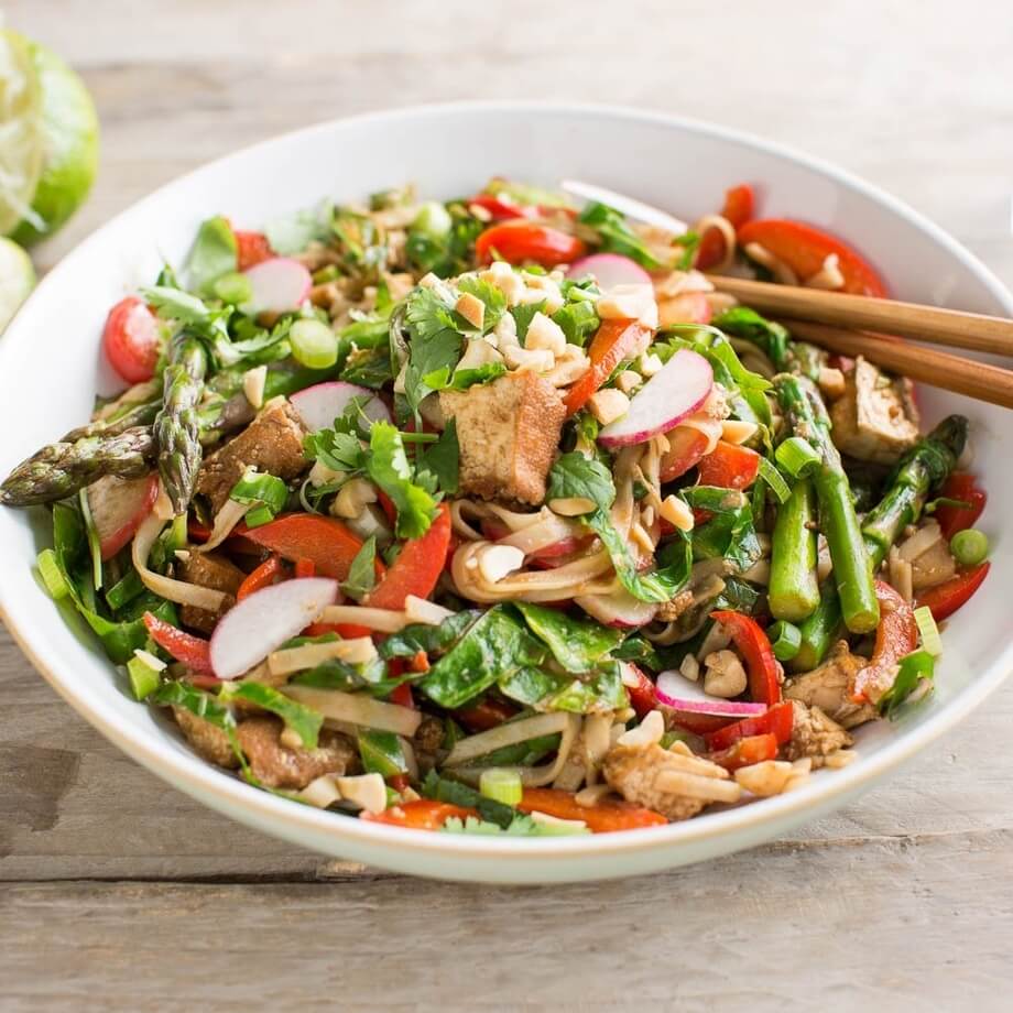 Raw veg pad Thai salad recipe / Riverford