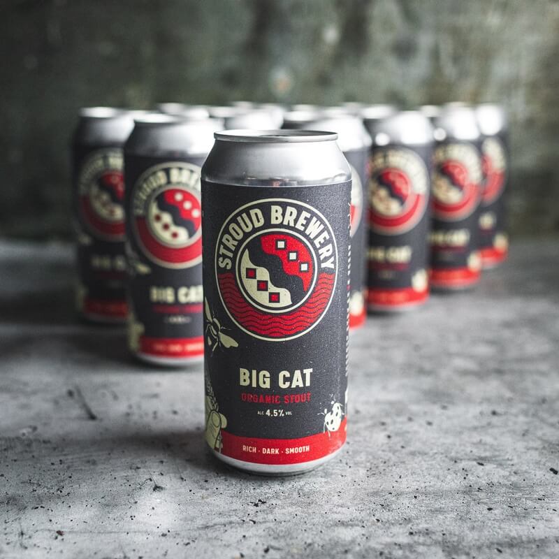 Stroud Big Cat Stout x12, 440ml / Riverford
