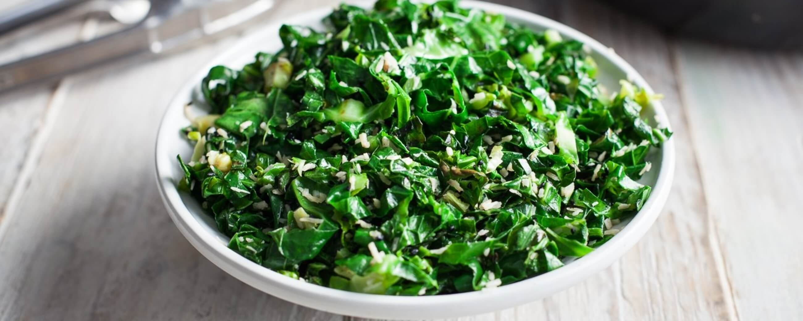 Summer greens with coconut and nigella seeds recipe / Riverford