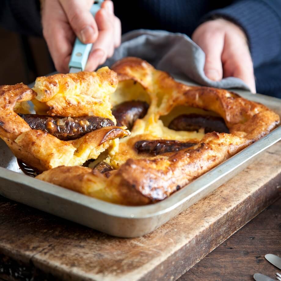 Roasted veg toad in the hole with onion gravy recipe / Riverford