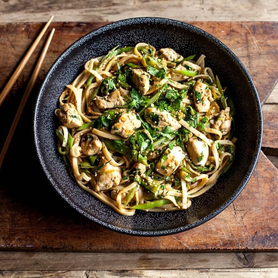 Korean Sticky Chicken with Kimchi Cabbage & Brown Rice / Riverford